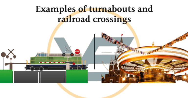 Examples of turnabouts and railroad crossings - Vivid Examples