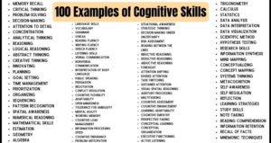 100 Examples of Cognitive Skills - Vivid Examples
